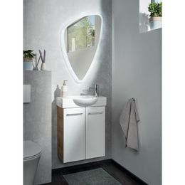 Fackelmann Waschbeckenunterschrank &raquo;SBC&laquo; Badm&ouml;bel f&uuml;r G&auml;ste-WC, Breite ca. 55 cm braun Ast-Eiche-Optik/Hellbraun, B/H/T: 52cm x 60cm x 24,3cm, T&uuml;ren: 