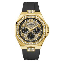 Guess Herren Quarzuhr &raquo;EMPIRE&laquo; Armbanduhr, Herrenuhr, Silikonarmband, analog, Wochentag, Tag gold Einheitsgr&ouml;&szlig;e