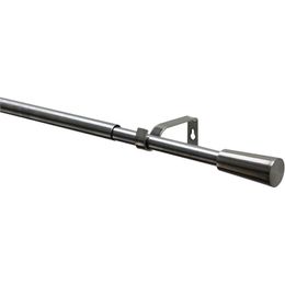 Gardinia Gardinenstange &raquo;Gardinenstangen Set Kos&laquo; &Oslash; 19 mm 1 l&auml;ufig-l&auml;ufig mit Bohren, Schrauben, Wandmontage, Metall, Kegel, &Oslash; 19/16 mm silber Metall 