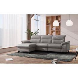 Sit & More sit&more Ecksofa &raquo;Astoria L-Form&laquo; wahlweise mit motorischer Relaxfunktion grau 100% Polyester B/H/T: 260cm x 91cm x 175cm, Luxus-Microfaser ALTARA 