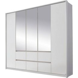 Rauch Dreht&uuml;renschrank &raquo;Mainz mit Spiegel und Passepartout&laquo; optional mit Beleuchtung, Au&szlig;ent&uuml;ren mit Push-to-Open Funktion wei&szlig; Holzwerkstoff B/H/T: 