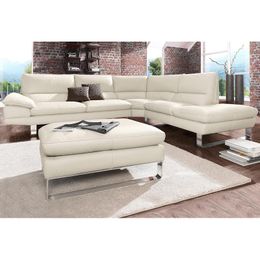 Calia italia Ecksofa &raquo;Dave, italienisches Designsofa mit erstklassigem Sitzkomfort, L-Form&laquo; mit tollen Lederbez&uuml;gen wei&szlig; NaturLeder Sorrento;Leder 