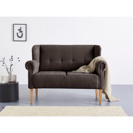 Home Affaire K&uuml;chensofa &raquo;Moro Couch mit Federkern, bequem, Breite 142cm&laquo; in verschiedenen Stoffen und Farben braun Microfaser in Antiklederoptik (100%