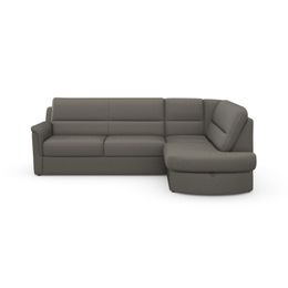 Sit & More sit&more Ecksofa &raquo;Panini L-Form&laquo; wahlweise mit Schlaffunktion und Bettkasten braun B/H/T: 243cm x 87cm x 175cm, Luxus-Microfaser Euphoria, Ottomane 