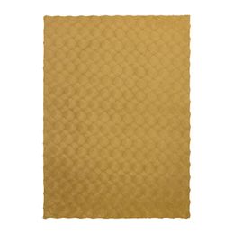 Kayoom Teppich &raquo;Royal Glow 825&laquo; rechteckig 30 mm H&ouml;he Auch in rund, Hochflor, Modernes Muster, Vegan gelb Polyester B : 80cm 1 Stk., 30mm, L: 150cm