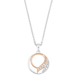 Amor Damen Kette mit Anh&auml;nger &raquo;2026231&laquo; mit Zirkonia (synth.) rosa Silber 925 (Sterlingsilber), L: 45