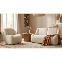 DOMO collection Polstergarnitur &raquo;Ryos, Sessel und 2-Sitzer, organische Form&laquo; Set, 2 tlg. skulpturale Opik, cozy chic 100% Polyester B/H/T: 82cm x 93cm