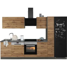 KOCHSTATION K&uuml;chenzeile &raquo;KS-Trier&laquo; ohne E-Ger&auml;te, Breite 310 cm grau B/H/T: 310cm x 60cm