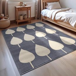 Hanse Home Kinderteppich &raquo;Lovely Leaves&laquo; rechteckig 8 mm H&ouml;he Spielteppich, fest, Kinderzimmer, Kurzflor, Spielunterlage blau Polypropylen B : 120cm 1