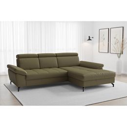 Sit & More sit&more Ecksofa &raquo;Vanity L-Form, B: 264 cm, Leder&laquo; Inkl.Sitz-,Kopf-und Armteilverstellung gr&uuml;n B/H/T: 264cm x 84cm x 181cm, NaturLEDER Stoff, 