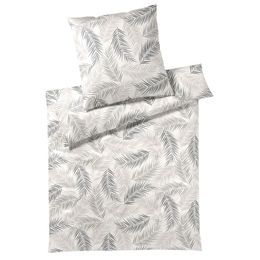 Elegante Bettw&auml;sche &raquo;Palm&laquo; 2 Stk. angenehmes Hautgef&uuml;hl beige Satin, Obermaterial: 50% Baumwolle, 50% Viskose B/L: 135cm x 200cm, 1 Stk., 1 Stk., Satin, B/L: 