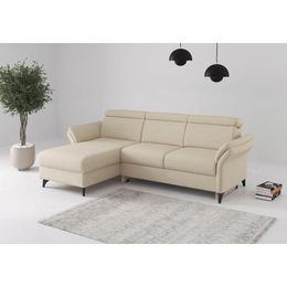 Sit & More sit&more Ecksofa &raquo;Glendale, L-Form&laquo; inkl. Kopfteilverstellung, wahlweise mit Vorziehsitz und Bettkasten beige 100% Polyester B/H/T: 253cm x 84cm x 