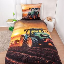 Herding's Young Collection Bettw&auml;sche &raquo;Young Collection Traktor&laquo; 2 Stk. Wendebettw&auml;sche bunt Renforc&eacute;, Obermaterial: 100% Baumwolle B/L: 135cm x 200cm, 1 Stk., 1 Stk., Renforc&eacute;,