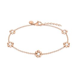 s.Oliver Damen s.Oliver Armband &raquo;Flower, Bl&uuml;ten-Design&laquo; mit Perle (imitiert) rosa 21cm, Edelstahl Perlen