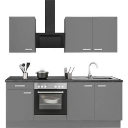 Optifit K&uuml;chenzeile &raquo;Parma&laquo; ohne E-Ger&auml;te, Breite 210 cm grau B/H/T: 210cm x 60cm