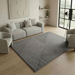 Sehrazat Teppich &raquo;Rio 1600, auch als L&auml;ufer&laquo; rechteckig 7 mm H&ouml;he Kurzflor, grafisches Hoch Tief Muster, Wohnzimmer Polyester B : 120cm 1 Stk., 7mm, L: 170cm