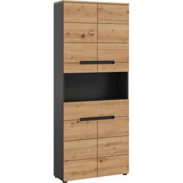 Welltime Hochschrank &raquo;REHAT, T&uuml;ren mit Soft-Close, eingefasste Griffaussparung in der Front&laquo; BxHxT: 76x193x34 cm, 4 T&uuml;ren, 5 F&auml;cher, 1 Schubkasten 