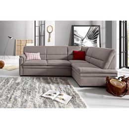 Sit & More sit&more Ecksofa &raquo;Pisa L-Form&laquo; mit Federkern, wahlweise mit Schlaffunktion grau NaturLEDER (echtes Rindsleder), Korpus in Kunstleder SOFTLUX ;Luxus-