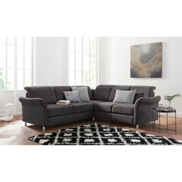 Sit & More sit&more Ecksofa &raquo;Darwin L-Form&laquo; inklusive Federkern, wahlweise mit Kopfteilverstellung, Schlaffunktion grau B/H/T: 249cm x 83cm x 229cm, Luxus-