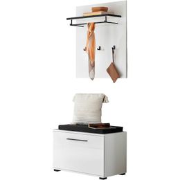 Home Affaire Garderoben-Set &raquo;Cantara, moderne Garderobe, Komplettset mit viel Stauraum&laquo; Komplett-Set, 2 Stk. tlg. wei&szlig; B/H/T: 80cmcm x 200cmcm x 