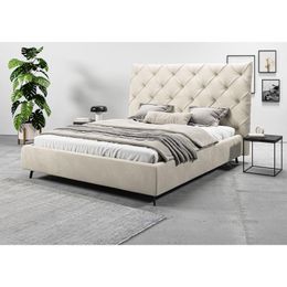 Home Affaire Polsterbett &raquo;Maxime, in 4 Breiten bis 200cm, auch in Leder&laquo; Kopfteilh&ouml;he 143 cm, belastbar bis 280 kg, auch in &Uuml;berl&auml;nge 220cm beige 94% 