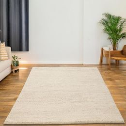Theko Wollteppich &raquo;Taza Royal, handgekn&uuml;pft&laquo; rechteckig 28 mm H&ouml;he echter Berber Teppich aus Marokko, reine Schurwolle, Wohnzimmer beige Schurwolle B 