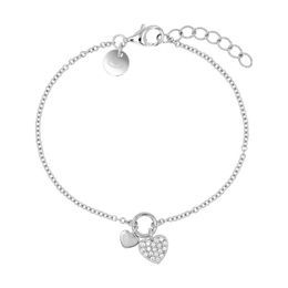 Tom Tailor Damen Tom Tailor Silberarmband &raquo;Herzen&laquo; mit Zirkonia (synth.) silber 16cm, Silber 925 (Sterlingsilber)