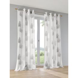 Kutti Vorhang &raquo;Belinda&laquo; &Ouml;sen 1 Stk. tlg. Gardine, halbtransparent, Ausbrenner, bedruckt, Viskose-Polyester grau Ausbrenner, Polyester, Viskose 175cm, &Ouml;sen, 