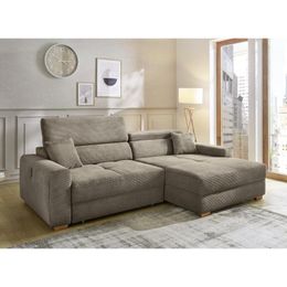 Jockenh&ouml;fer Ecksofa &raquo;Slider L-Form, B: 277 cm Couch, 60cm elektrische Sitztiefenverstellung&laquo; 140kg Belastbarkeit, USB-Anschluss, Kopfteilverstellung & Zierkissen 