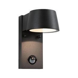Paulmann LED Au&szlig;en-Wandleuchte &raquo;Capea IP44 96x153mm 3000K 6W 500lm 230V Anthrazit Aluminium&laquo; 1 Stk. Warmwei&szlig; Bewegungsmelder grau 1, H: 16,5cm, 1 Stk.