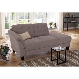 OTTO home Recamiere &raquo;Trondheim&laquo; freistehend, mit Federkern, Knopfheftung im R&uuml;cken, F&uuml;&szlig;e Buche grau Luxus-Microfaser (90% Polyester, 10% Polyamid);