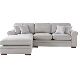 Home Affaire Ecksofa &raquo;Broughton L-Form&laquo; weicher Sitzkomfort, incl. 4 Zierkissen, Keder blau 100% Polyester B/H/T: 279cm x 92cm x 178cm, Struktur, 