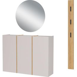 Germania Garderoben-Set &raquo;GW-Libbiano Plus&laquo; 3 Stk. tlg. Glas, Holzwerkstoff, Metall B/H/T: 168cmcm x 200cmcm x 38cmcm, 3-tlg.