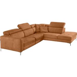 Egoitaliano Ecksofa &raquo;Matt, hoher Sitzkomfort und aufwendige Detailverarbeitung, L-Form&laquo; mit Ottomane, inkl. verstellbarer Kopfteile zum Relaxen braun Luxus-