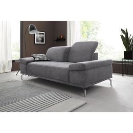 OTTO home 2-Sitzer &raquo;Caluna&laquo; mit Sitztiefen- und Kopfteilverstellung grau Luxus-Microfaser Vintageoptik (100% Polyester);Flachgewebe (100% Polyester);
