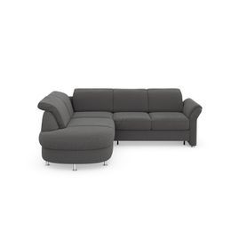 Sit & More sit&more Ecksofa &raquo;Apulia L-Form&laquo; wahlweise Schlaffunktion, Bettkasten und Kopf- und Armteilverstellung grau Webstoff (100% Polyester);Struktur weich (