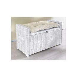 Home Affaire Sitztruhe &raquo;Sch&ouml;nerempfang&laquo; Rattan-Bank, OTTOs Choice, Belastbar bis max. 80 Kg, mit Stauraum wei&szlig; B/H/T: 90cm x 51cm x 45cm