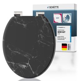Sch&uuml;tte WC-Sitz &raquo;MARMOR BLACK&laquo; Toilettendeckel, Absenkautomatik, stabiles MDF, O-Form, Motiv, 175kg MDF - Mitteldichte Holzfaserplatte Einheitsgr&ouml;&szlig;e