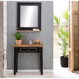 Sit Telefontisch &raquo;CORSICA mit Schublade im Shabby-Chic Vintage-Stil&laquo; Praktische Schublade mit dekorativem Muschelgriff aus Metall gelb B/H/T: 80cm x 