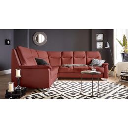 Sit & More sit&more Ecksofa &raquo;Boccaccio L-Form&laquo; mit Federkern und Kopfteilverstellung, wahlweise mit Schlaffunktion orange Kunstleder SOFTLUX ;Luxus-Microfaser (