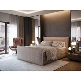 FORTE Boxspringbett &raquo;Harmonie inkl. Bettkasten und Topper, Kopf- und Fu&szlig;teil in Kissenoptik&laquo; in den Breiten 140cm, 160cm und 180cm erh&auml;ltlich beige 