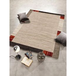 OCI DIE TEPPICHMARKE Teppich &raquo;CASTLE FLORA, auch als L&auml;ufer und Rund&laquo; rechteckig 20 mm H&ouml;he dichter Fris&eacute; Kurzflor, farbiger Bord&uuml;re, Wohnzimmer, 