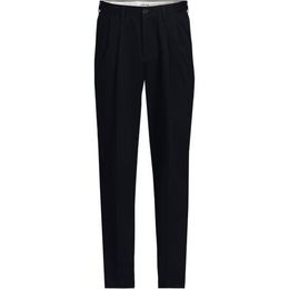 LANDS' END B&uuml;gelleichte Chinohose mit Bundfalten, Komfortbund, Classic Fit, Herren, size: regular, Schwarz, by Lands' End