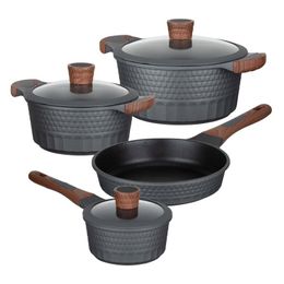 RESTO Kitchenware Topf-Set &raquo;CAPELLA - Einzigartiges Design mit 3D-Effekt, antihaftbeschichtet&laquo; Set, 1x So&szlig;entopf &Oslash; 16 cm, 2x Kochtopf &Oslash; 20/24 cm, 1x 