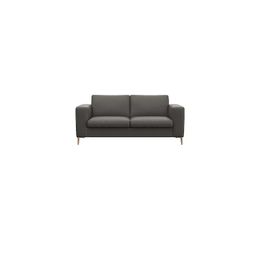 FLEXLUX 2-Sitzer &raquo;Fiore Designsofa, bequem und komfortabel durch hochwertigen Sitzaufbau&laquo; breite Armlehnen, Kaltschaum, F&uuml;&szlig;e Alu+ Eiche grau 100% 