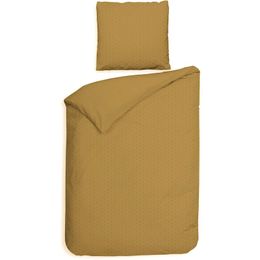 Bettw&auml;sche &raquo;Punto&laquo; 2 Stk. gepunktet, 100% Baumwolle ab 135x200 cm. beige Mako-Satin, Obermaterial: 100% Baumwolle B/L: 155cm x 220cm, 1 Stk., 1 Stk., 