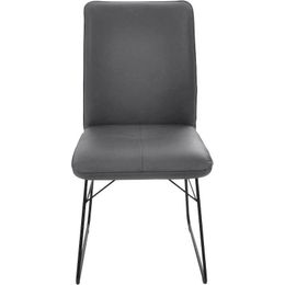 K+w Komfort & Wohnen K+W Komfort & Wohnen Kufenstuhl () 1 Stk.Drahtgestell in Metall schwarz, Griff am R&uuml;cken, Steppung im Sitz grau B/H/T: 46cm x 91cm x 62cm, 1 Stk., 