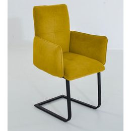 K+w Komfort & Wohnen K+W Komfort & Wohnen Freischwinger &raquo;6502&laquo; () Freischwinger mit Armlehnen, Flachstahlkufe in schwarz gelb B/H/T: 61cm x 90cm x 62cm, Aqua Clean