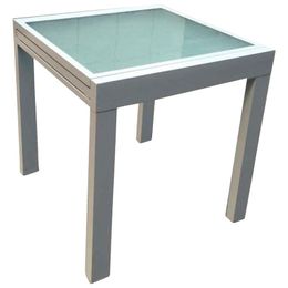 Garden Pleasure Gartentisch &raquo;LOLA&laquo; zum ausziehen grau Aluminium;Wellenglas B/H/T: 65cm x 75cm x 130cm