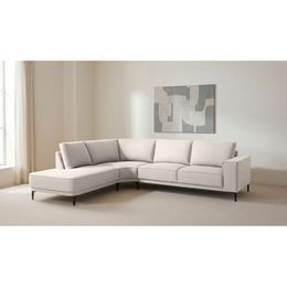 OTTO home Ecksofa &raquo;Casina&laquo; mit abgerundeter Ottomane, in einem weichen Chenille-Stoff beige 100% Polyester B/H/T: 287cm x 85cm x 239cm, Webstoff, 
